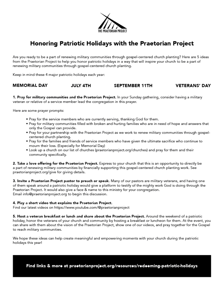 Redeeming Patriotic Holidays - Praetorian Project